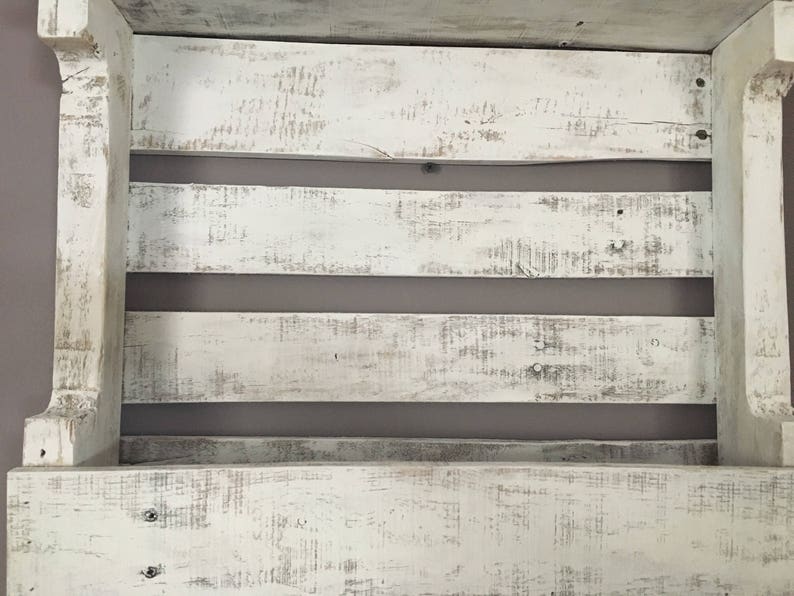 Wine Rack in Distressed White, Reclaimed Wood, Rustic Decor ...