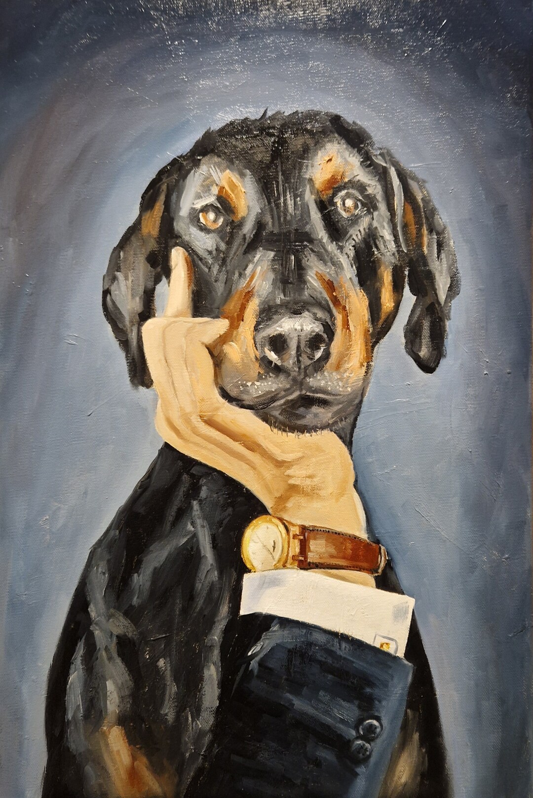 Wise Thinking Surrealism Black Dog Hand Watches - Etsy