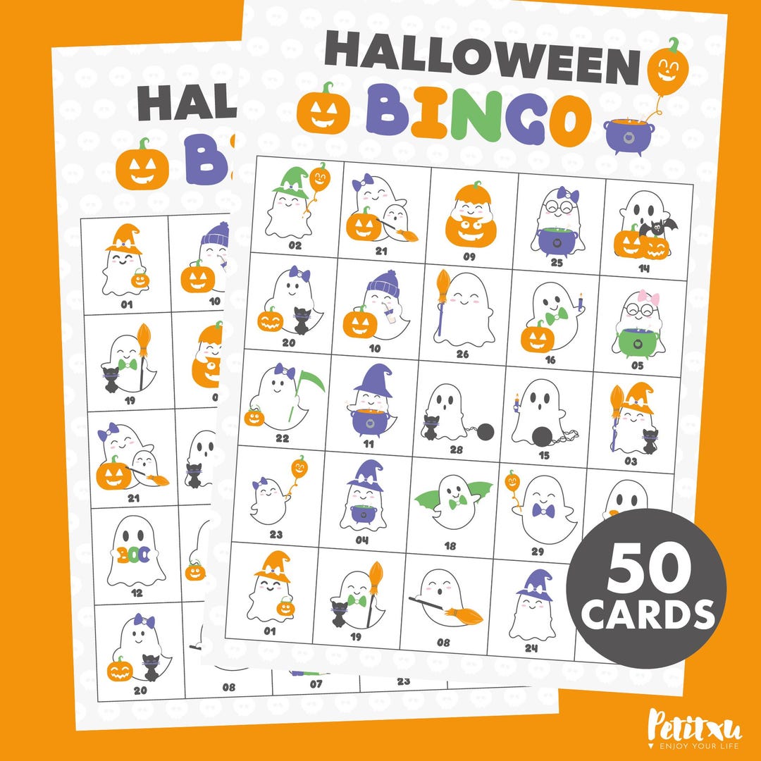 Halloween Bingo Cards, Kids Halloween Party Games, Halloween Classroom ...