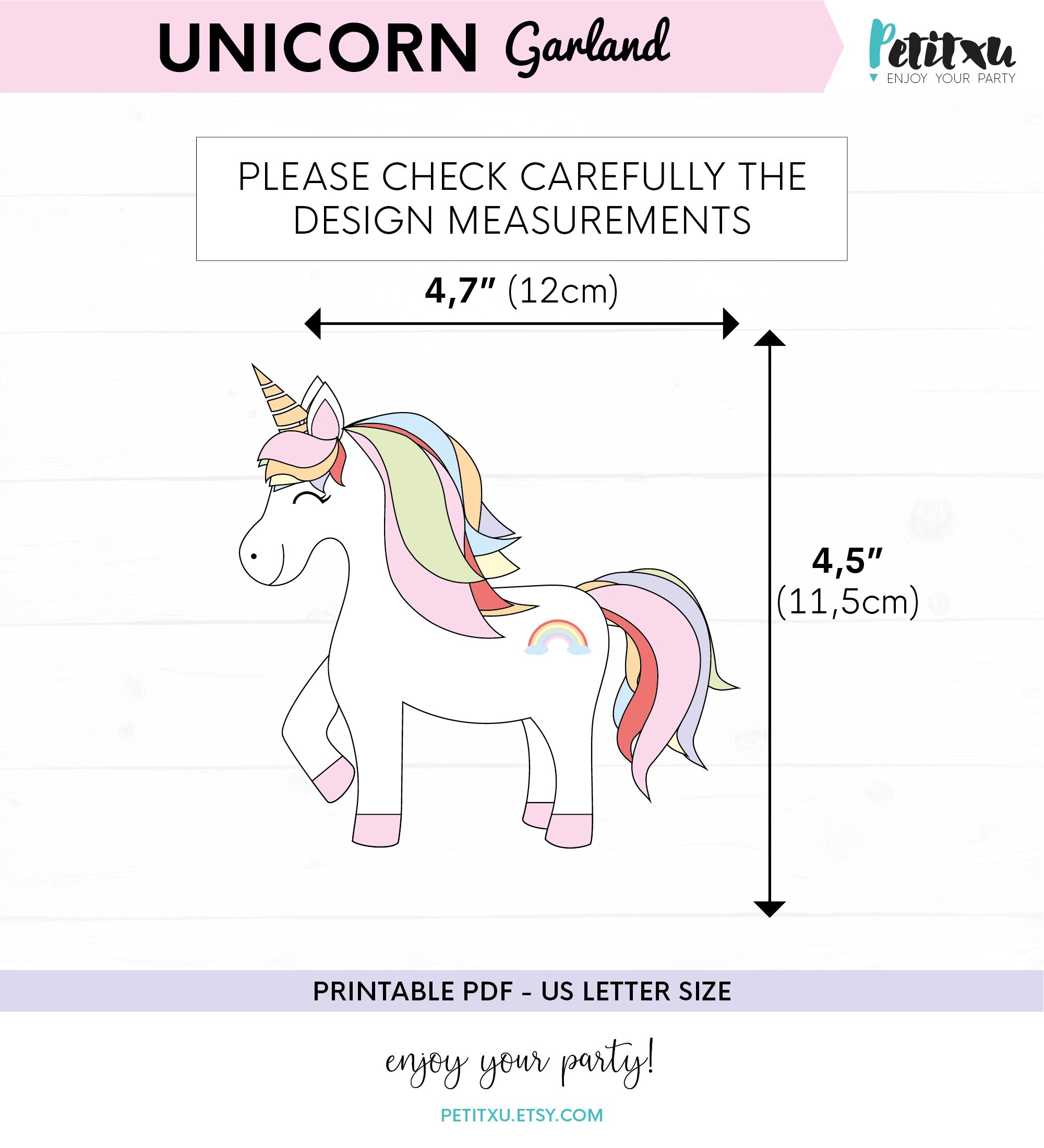 Guirnalda de Unicornios y arco iris banderines decorativos | Etsy