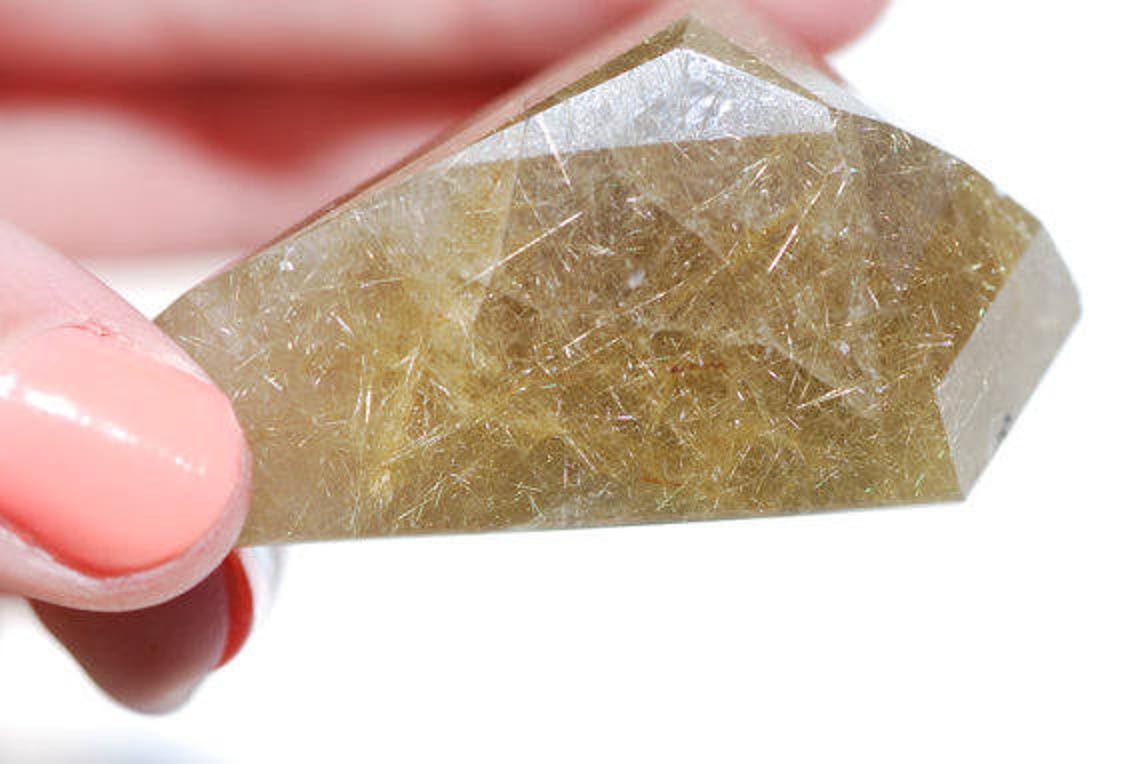 241.8ct Faceted Rutilated Quartz Included Quartz Big Rutile - Etsy