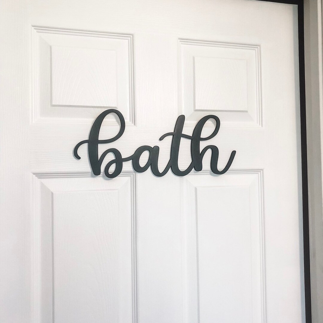 Bath Sign Wall Decor | Sign for Bathroom | Simple Signs | Sign for ...