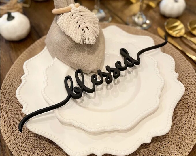 Blessed Place Cards, Blessed Sign, Christmas Table Setting, Holiday ...