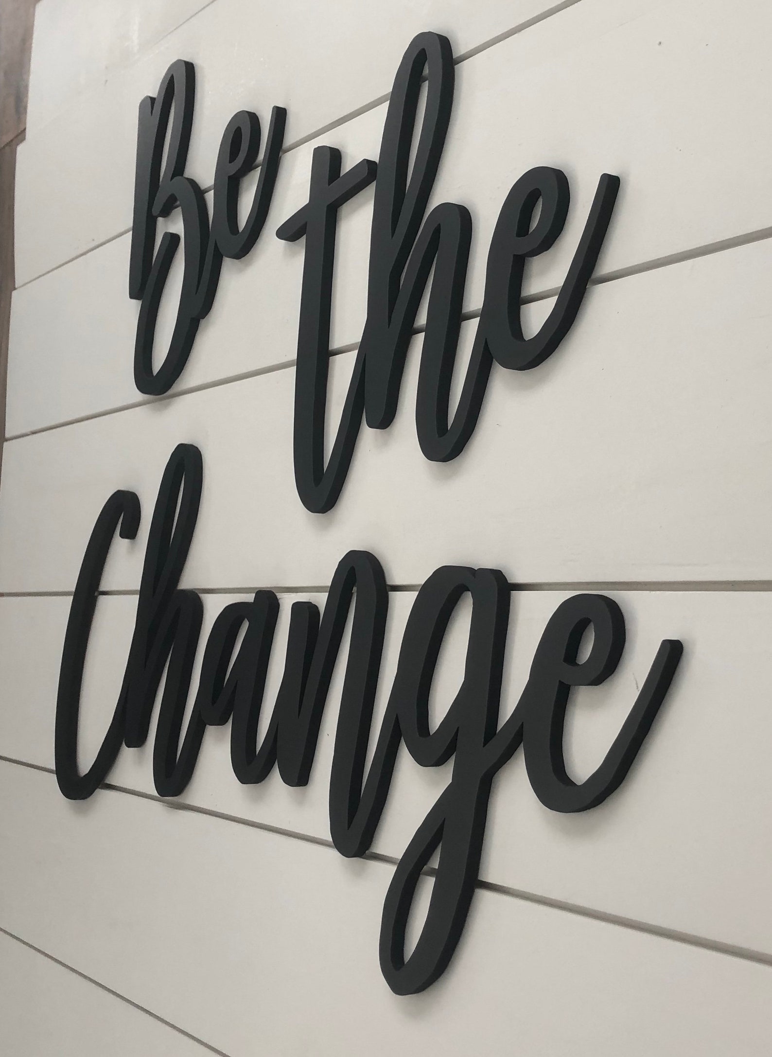 Be The Change Laser Cut Sign Gallery Wall Signs Modern | Etsy