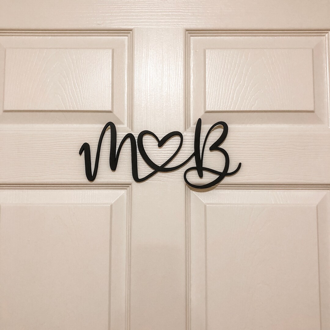 Bedroom Door Sign | Wedding Monogram Wood Sign | Monogram Cutout ...