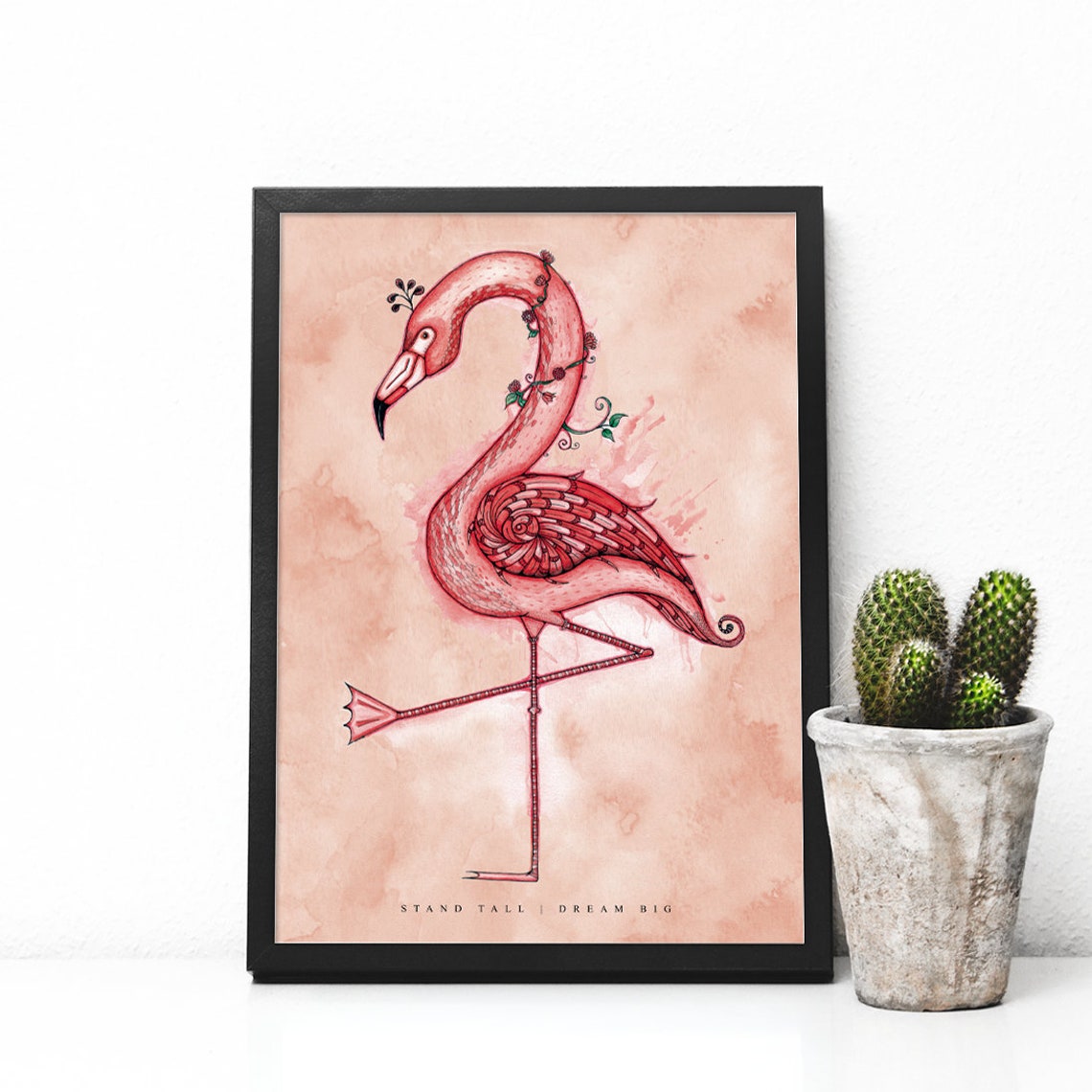 A4 Unframed Stylish Flamingo Inspirational Quote Art Print | Etsy