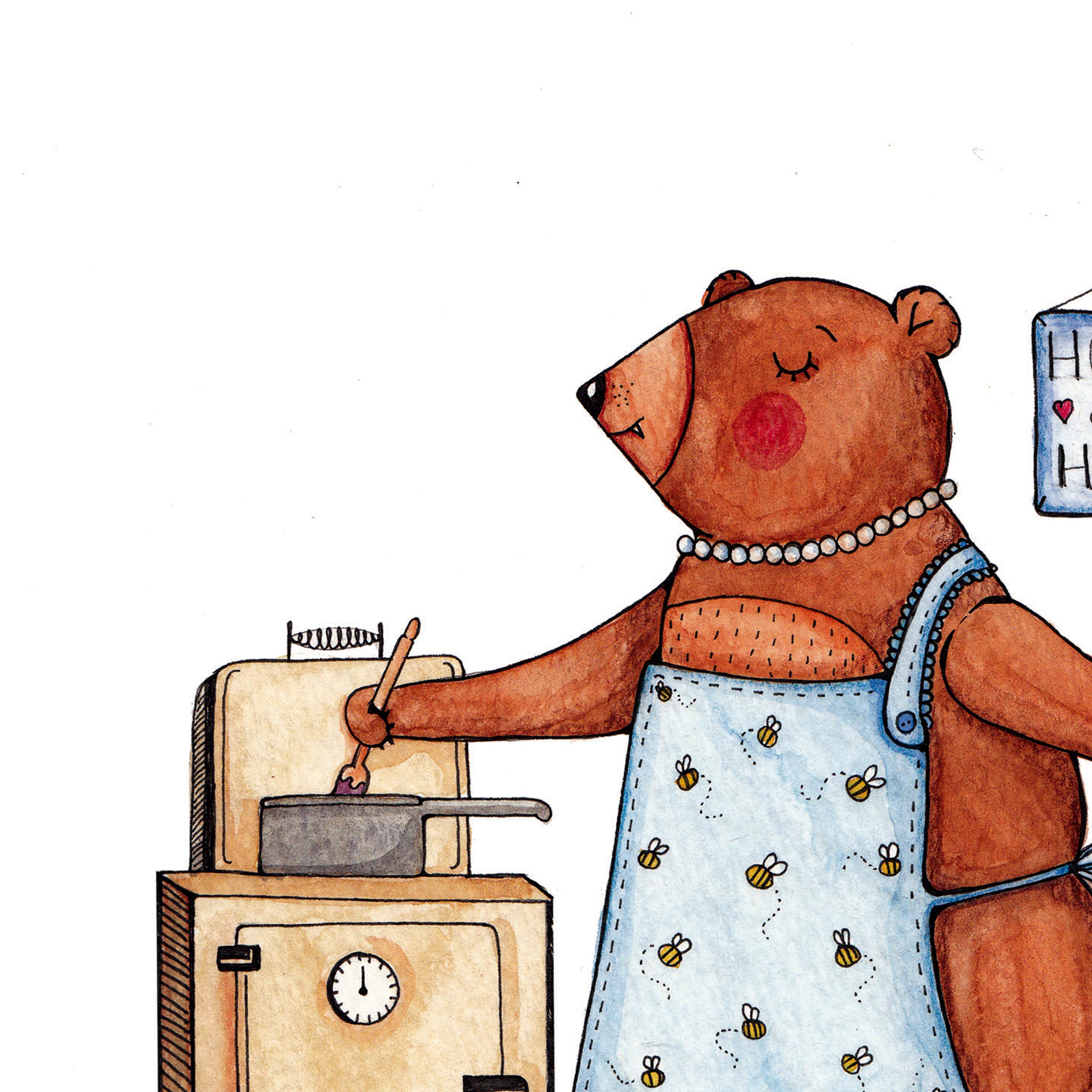 Mama Bear Illustration, Gift for Mum, Mom, Mummy Bear, Birthday Present ...