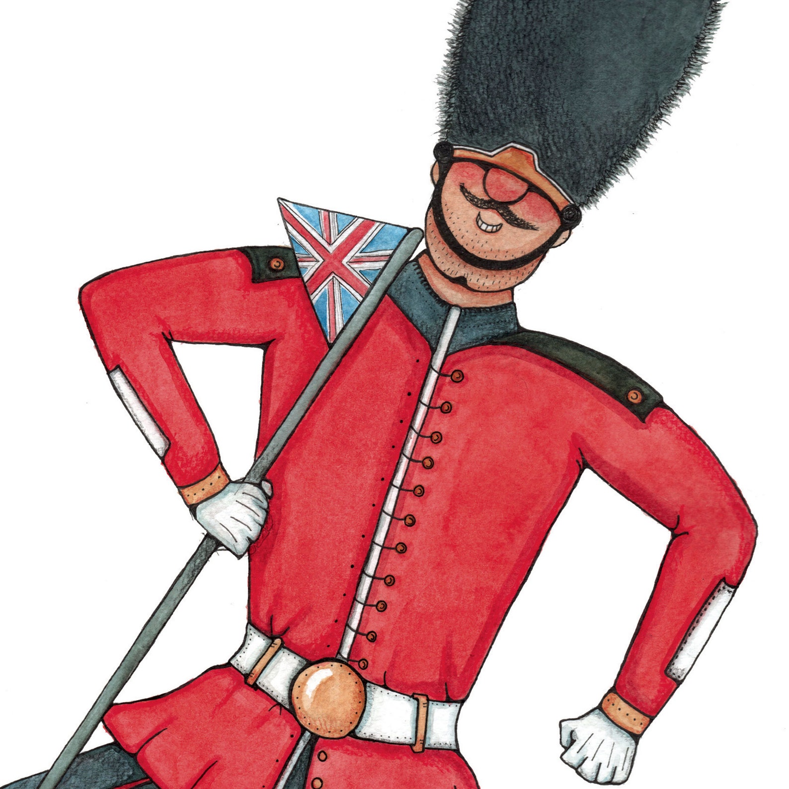 Funny Soldier Print, British Royal Guard Art, London Buckingham Palace ...