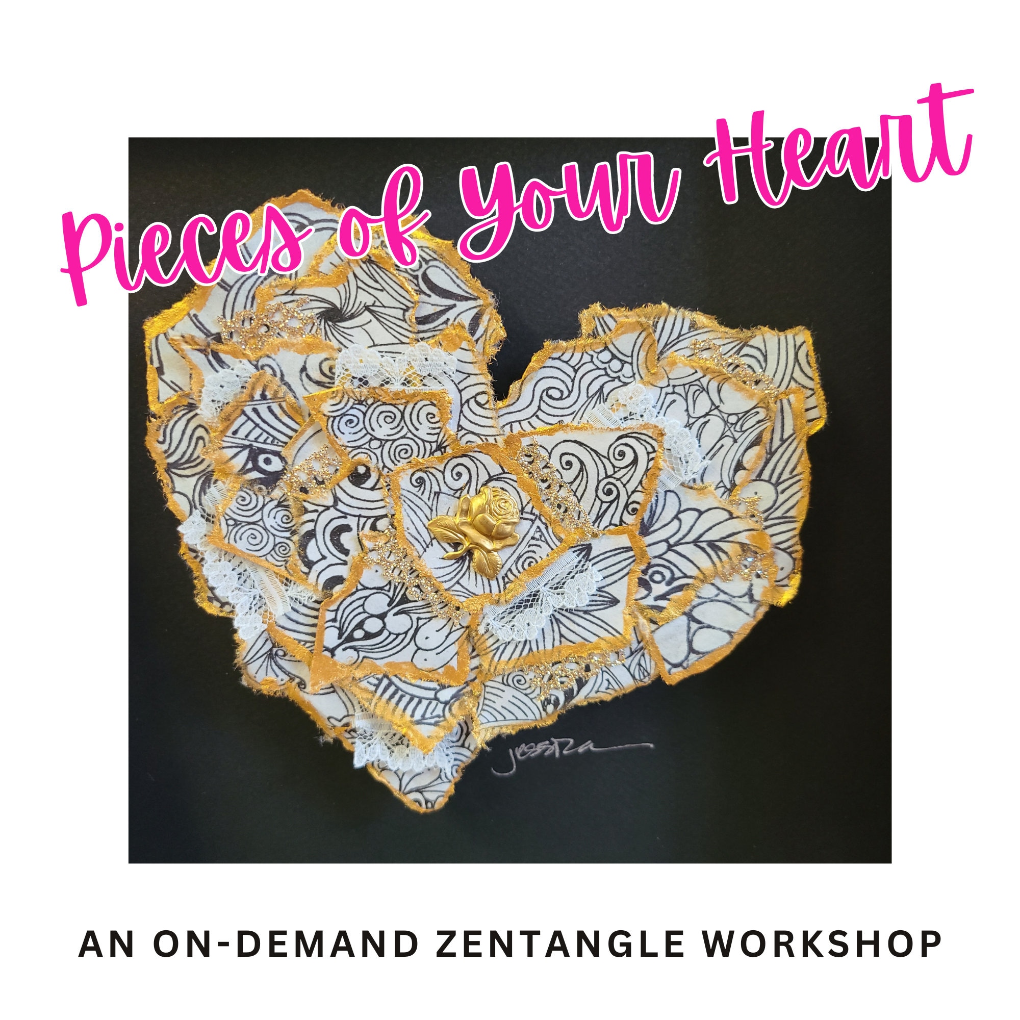 Pieces of Your Heart: an On-demand Zentangle Project - Etsy