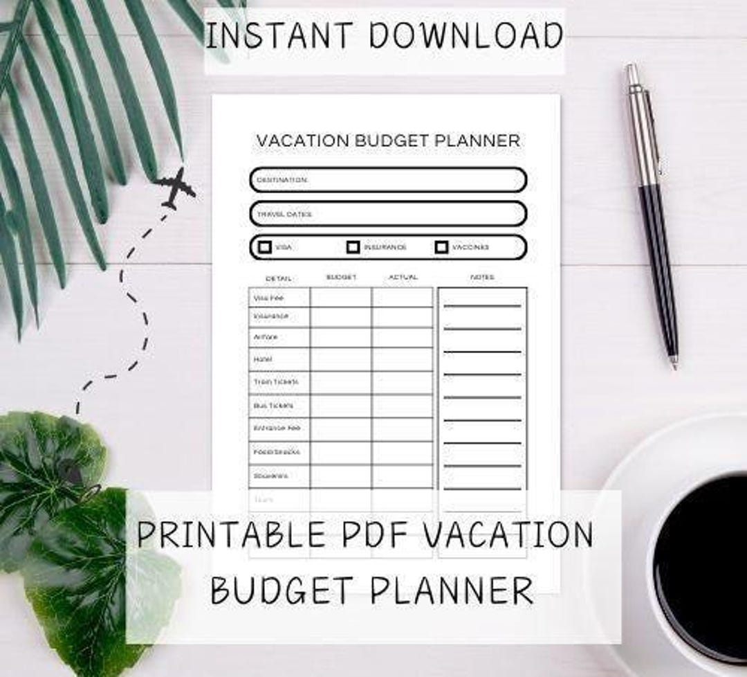 Simple Travel Budget Planner PDF, Travel Budget Planner Printable ...
