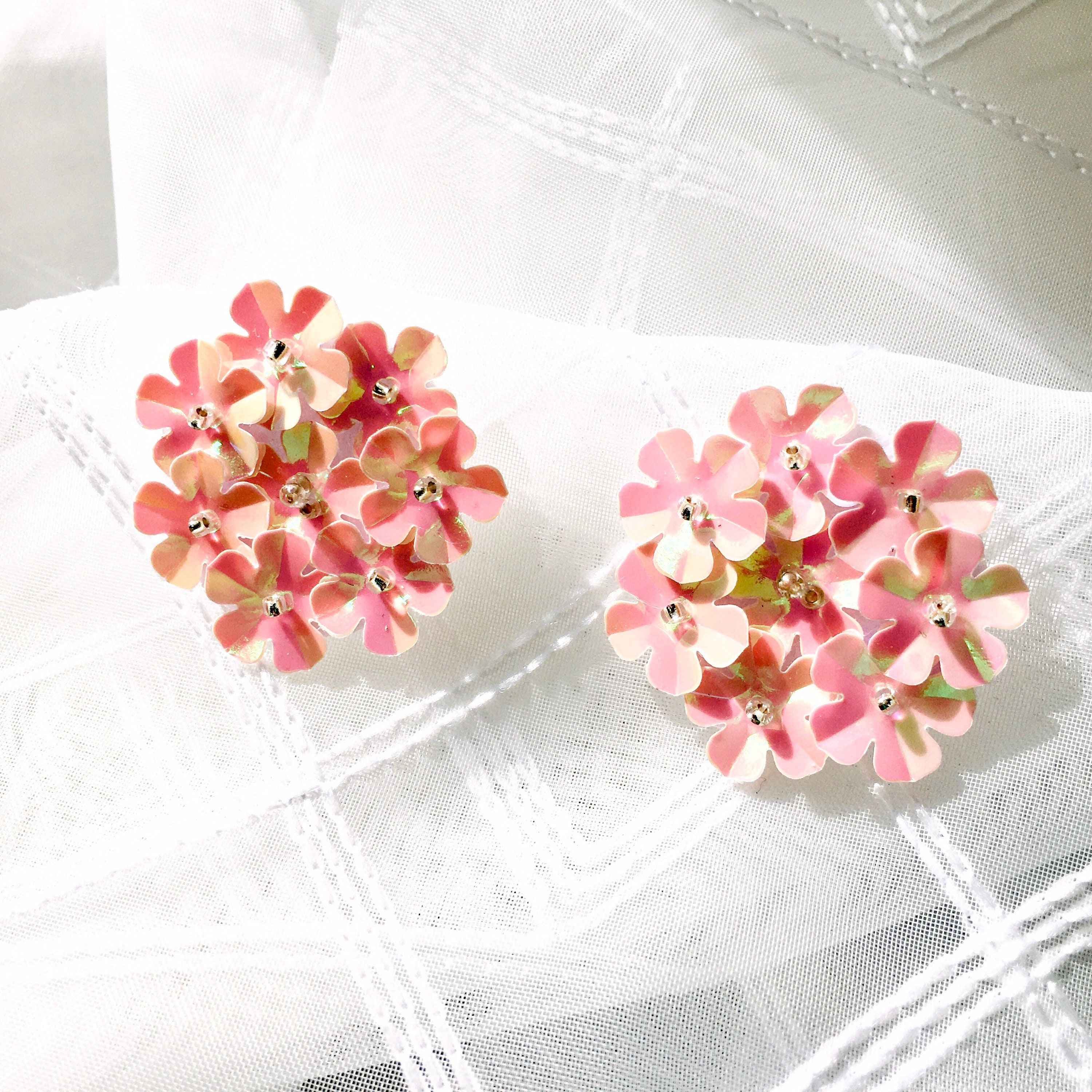 Sequin Rosettes Pearl White Sew on Hand Made. Set of Two2 - Etsy UK