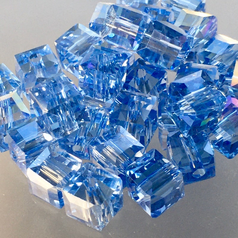 5mm Light Blue Cube Crystal Beads Slight Ab Finish Beautiful - Etsy
