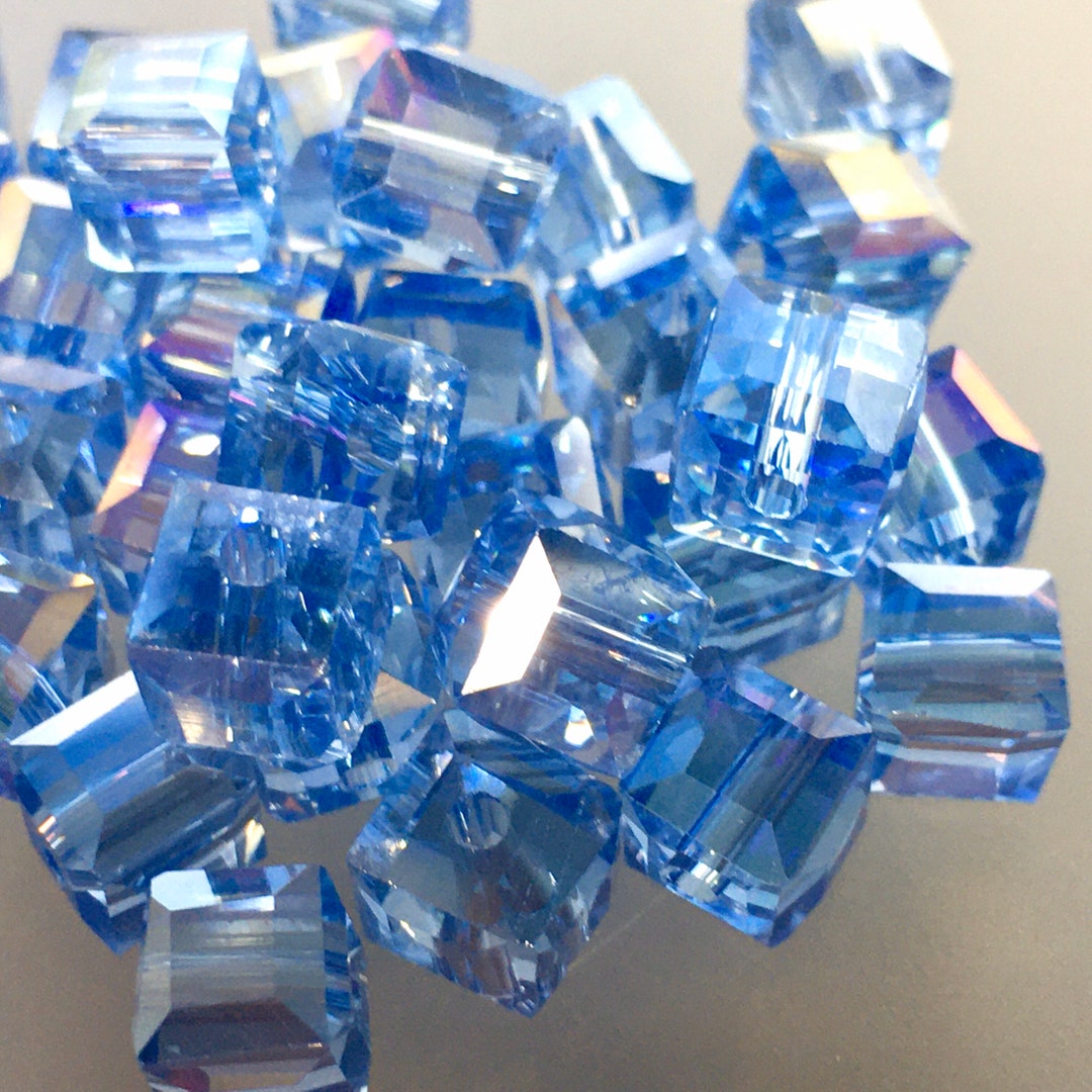 5mm Light Blue Cube Crystal Beads Slight Ab Finish Beautiful - Etsy