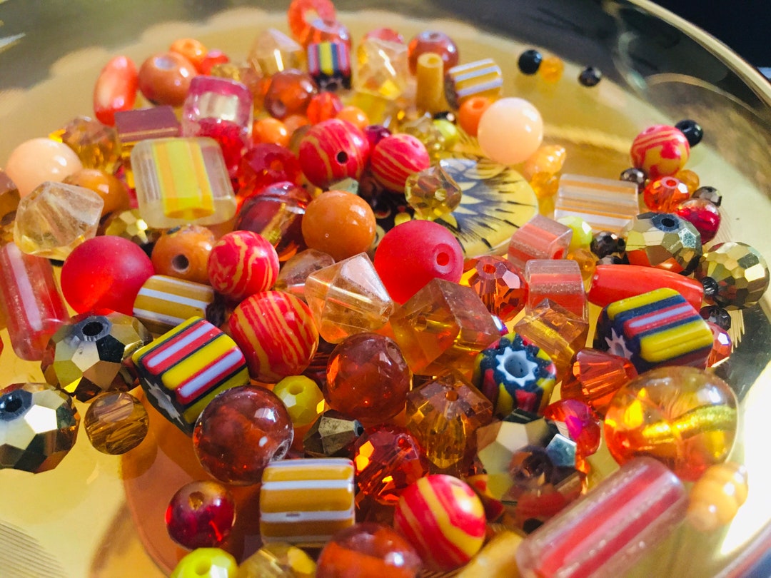 Creamsicle Bead Soup Mix. 140 Beads Paired Curated Bead Soup - Etsy