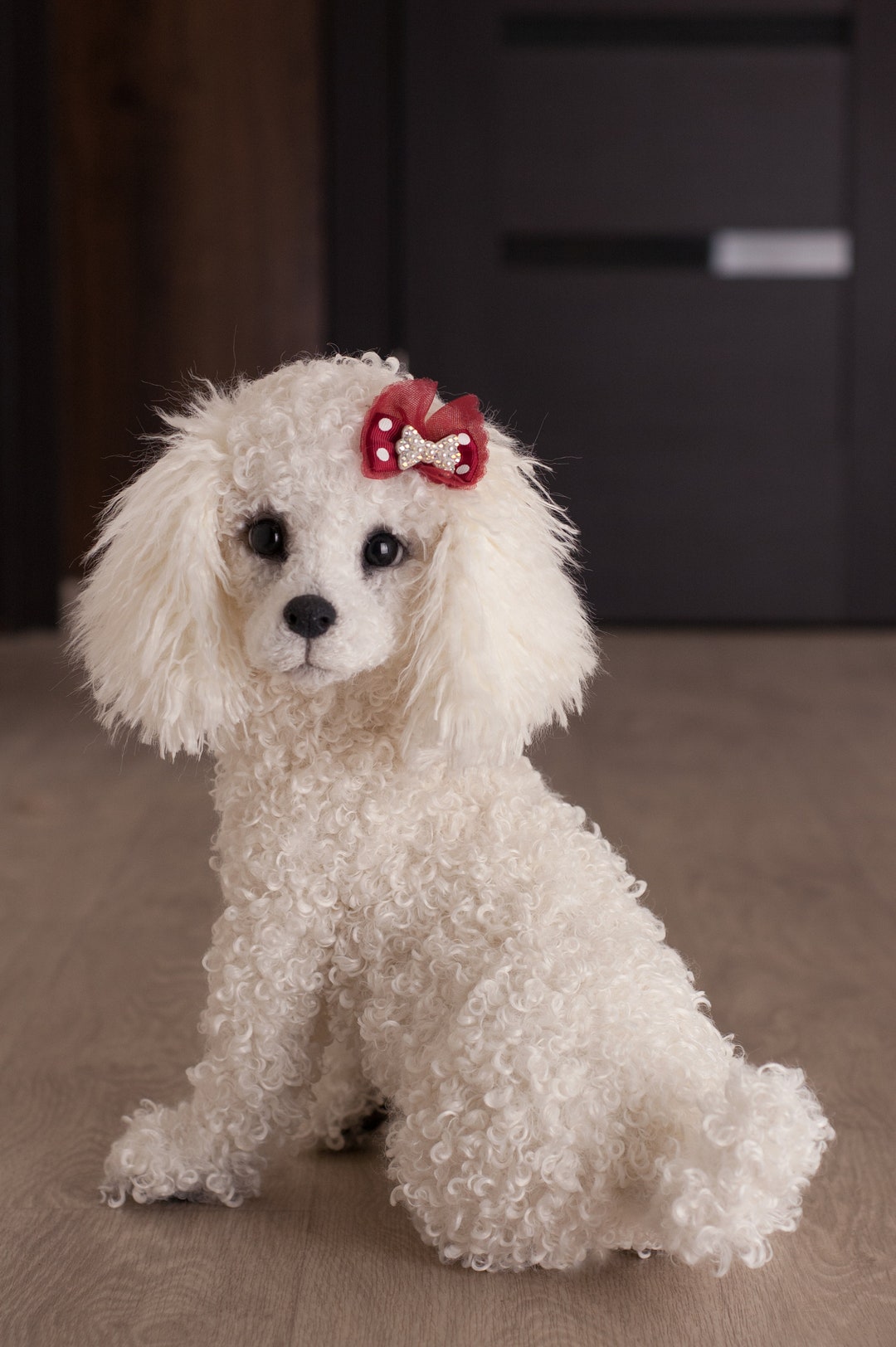 White Poodle Realistic Puppy Jessica, Replica Poodle Dog , made to ...