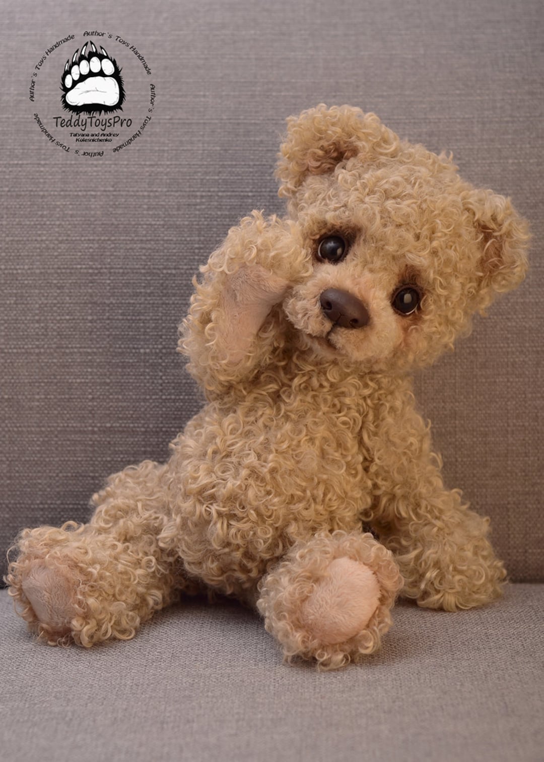 Cappuccino Bear Artist Teddy Bear. Collectible Plush Bear. Handcrafted ...