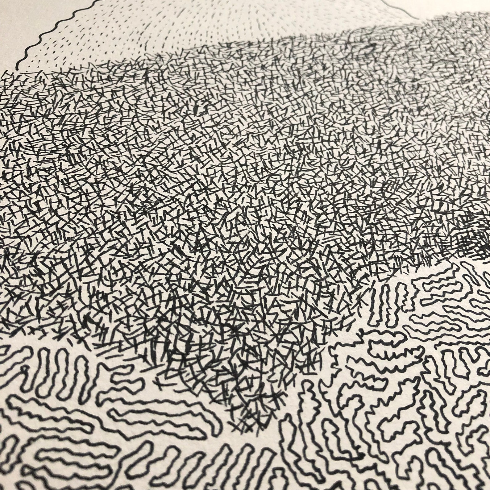 A4 Original Abstract Scenery Black Ink Pen Artwork - Etsy