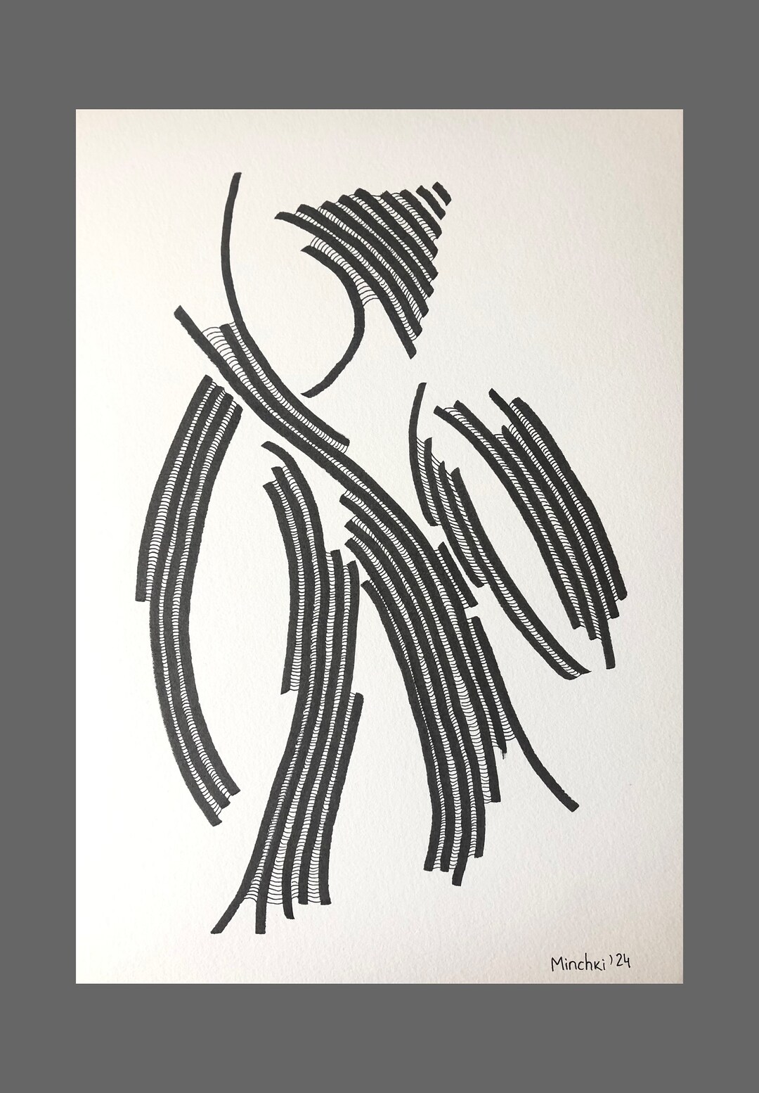 Original A4 Drawing in Black in Pen - Etsy