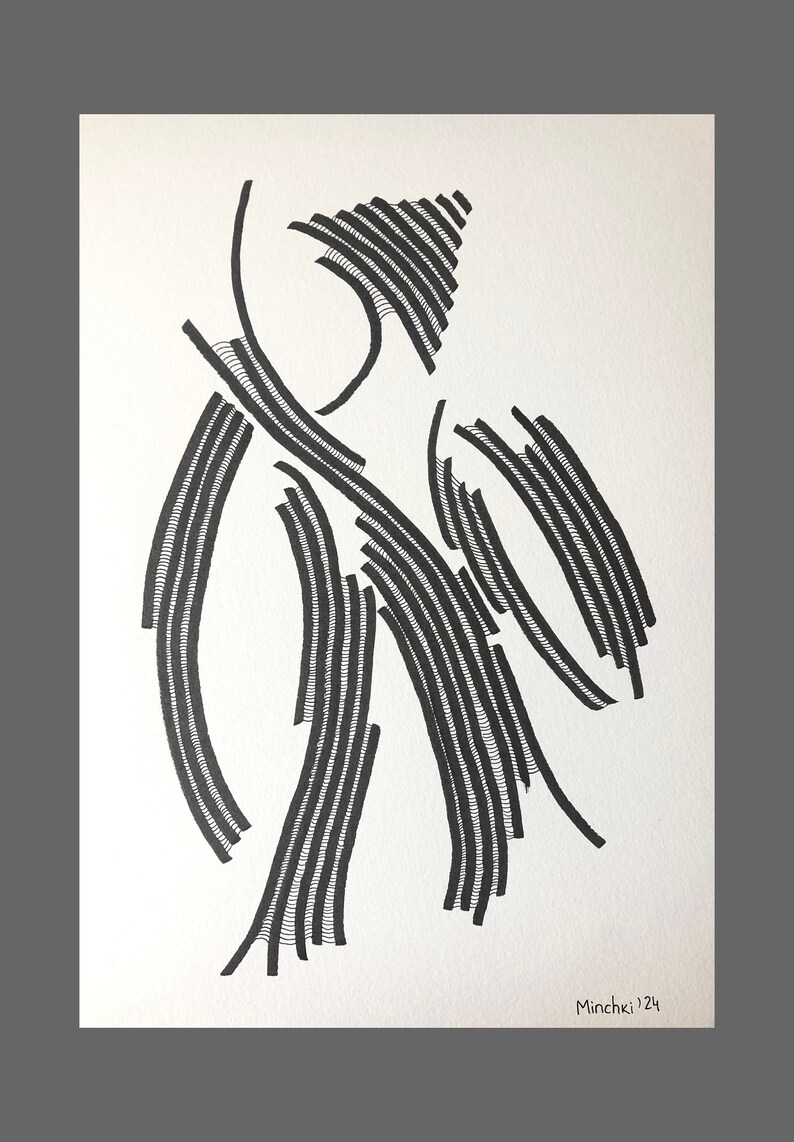 Original A4 Drawing in Black in Pen - Etsy