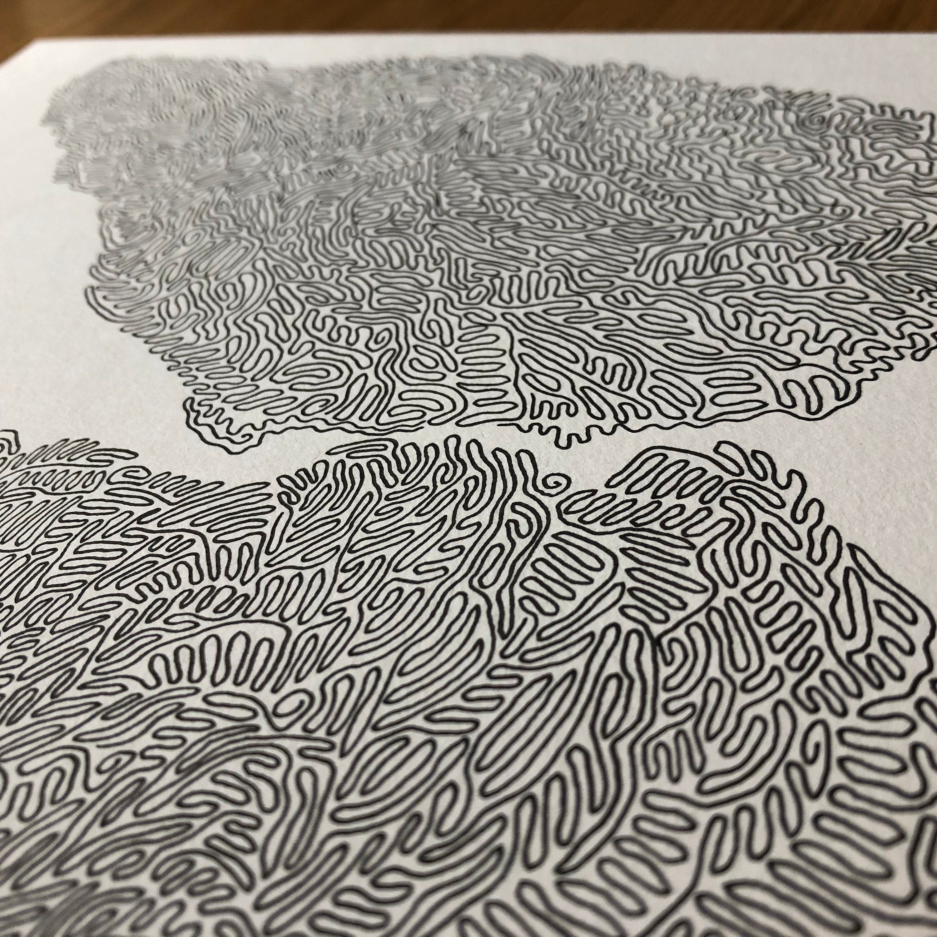 A4 Handdrawn Inkpen Artwork, Abstract, Unique, Gift, Present, Lines ...