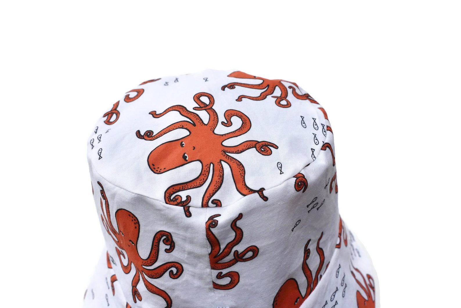Handmade Reversible Cotton Bucket Hat, Octopus Print - Etsy
