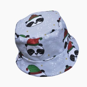 Christmas at the Beach, Festive Pandas, Reversible Bucket Hat - Etsy UK