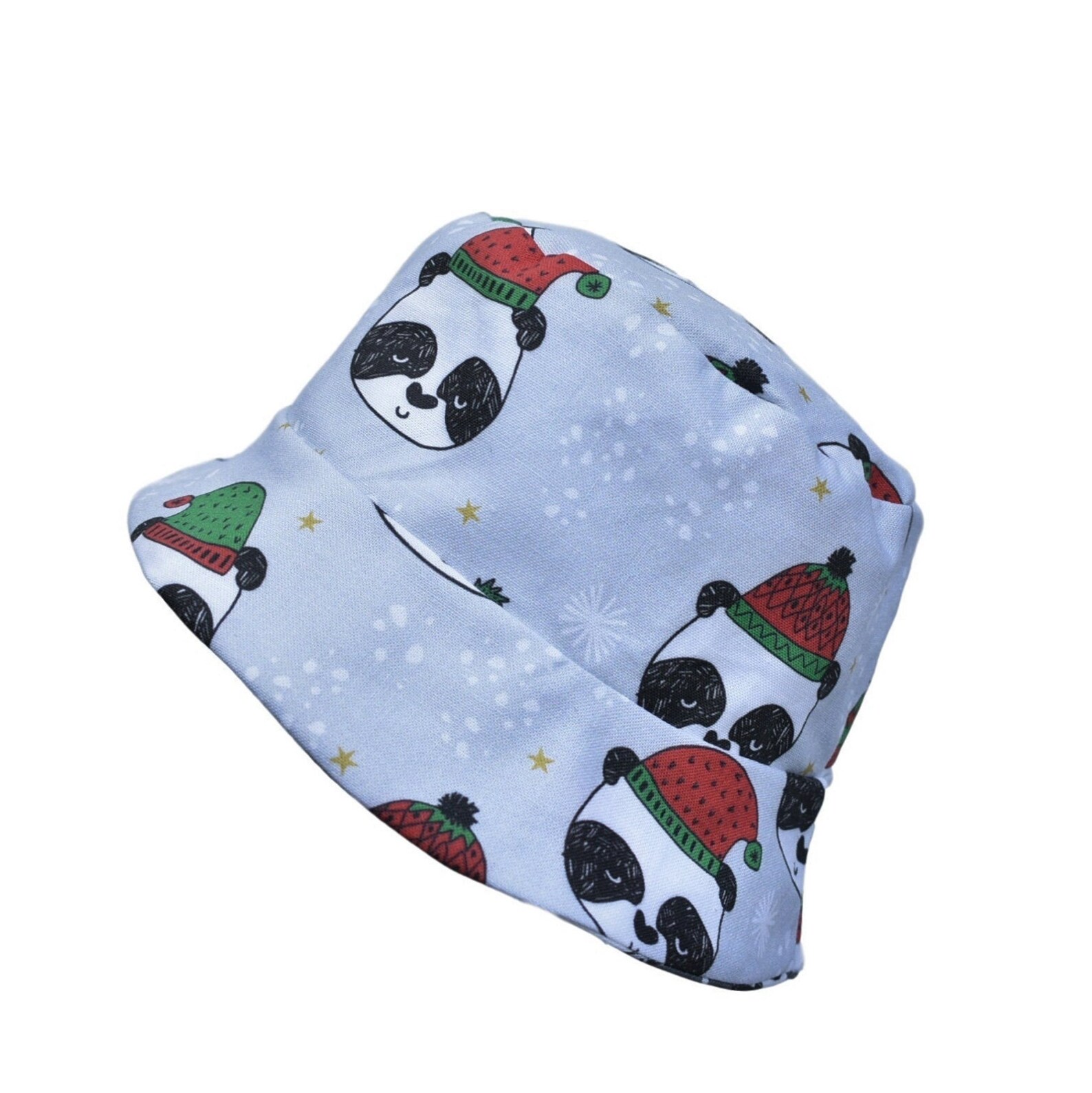 Christmas at the Beach Festive Pandas Reversible Bucket Hat - Etsy UK