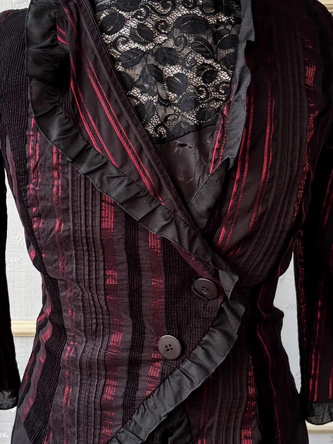 Gothic Silk Wrap Jacket – Dark Romantic Victorian Blazer, Jpunk Taiwan ...