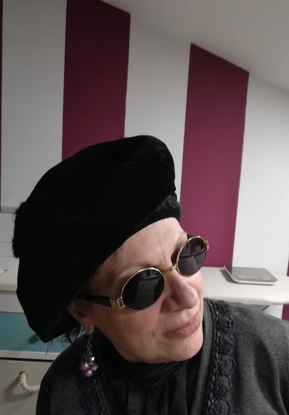 VELVET BASQUE BERET Vintage 90 'Baby Angel Designed b… - Gem