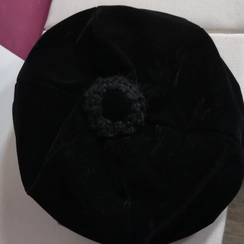 Black Velvet Beret - Etsy