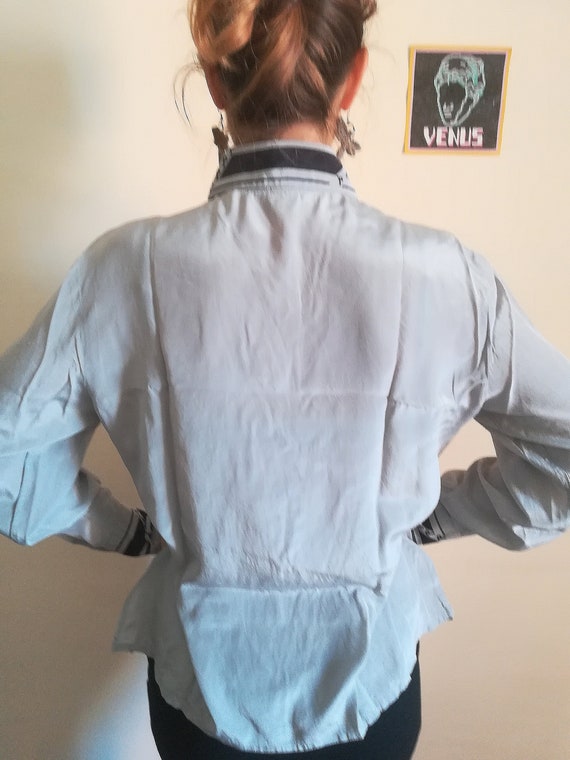 PANCALDI & B SILK SHIRT Vintage 70 Woman Button-Up Sh… - Gem