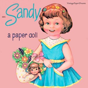 Vintage Paper Doll Printable PDF • sandy Paper Doll JPEG • 50s 1950s ...