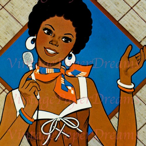 Vintage Black Paper Doll Printable PDF lydia 1977 70s - Etsy