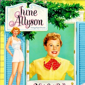 Vintage Paper Doll Printable PDF • june Allyson Paper Doll • 50s 1950s ...