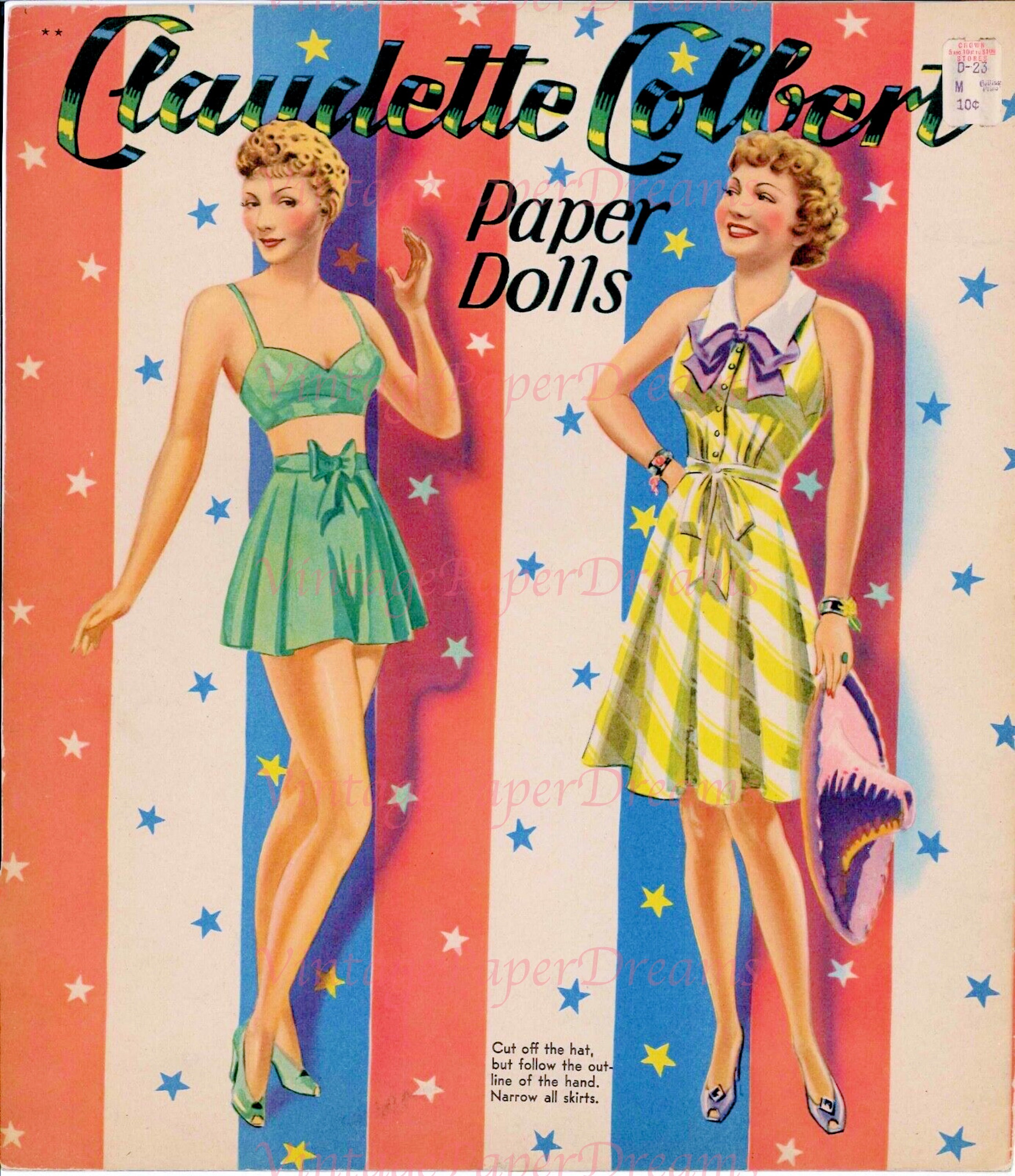 Vintage Paper Doll Printable PDF claudette Colbert Paper Doll 40s 1940s ...