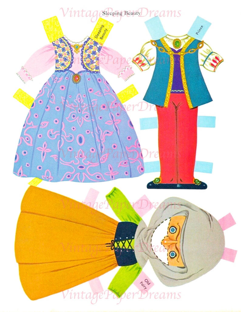 Vintage Paper Doll Printable PDF JPEG Magicfairy Tale Paper Doll 60s ...