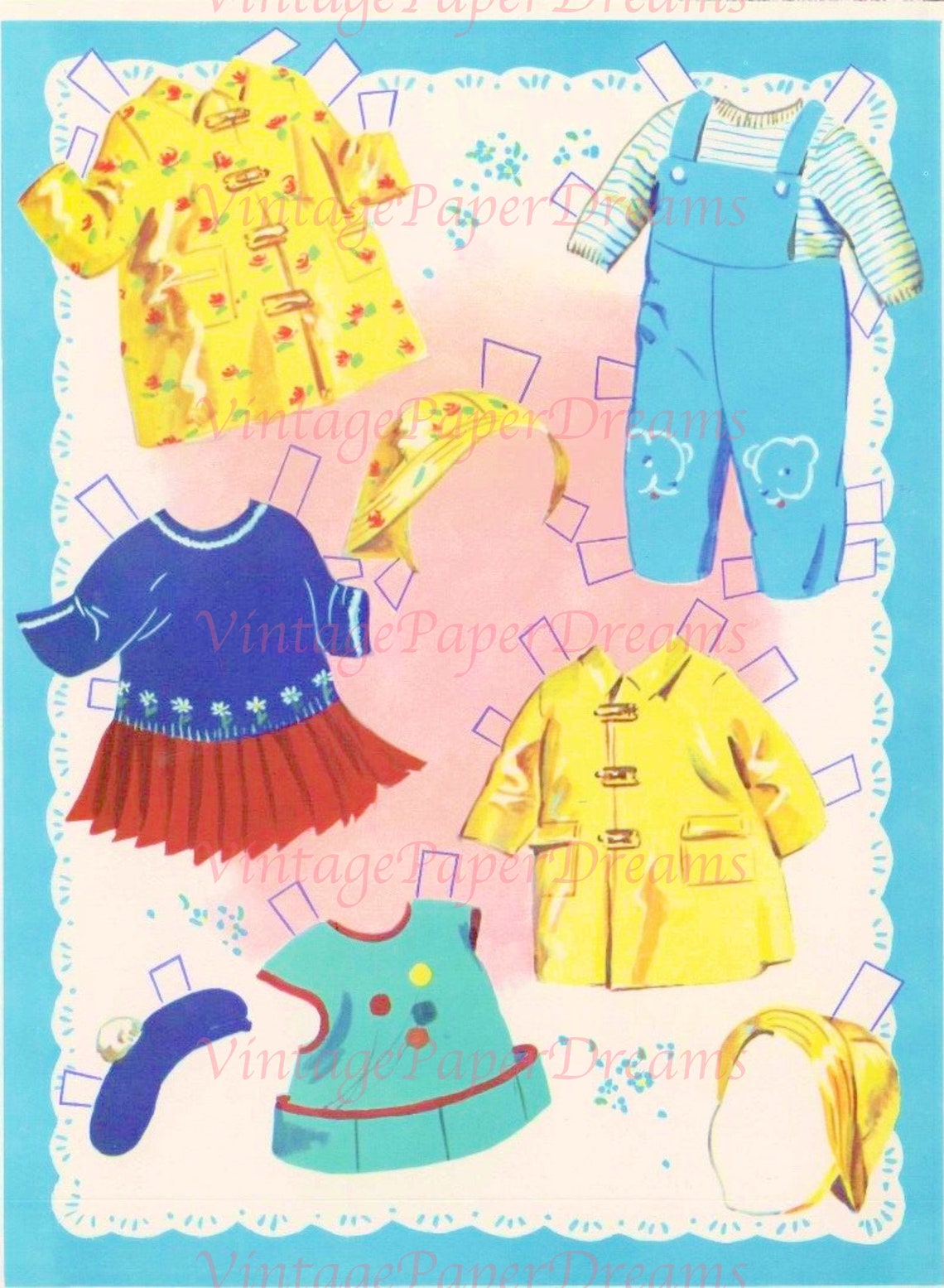 Vintage Paper Doll Printable PDF baby Sister Brother Paper - Etsy