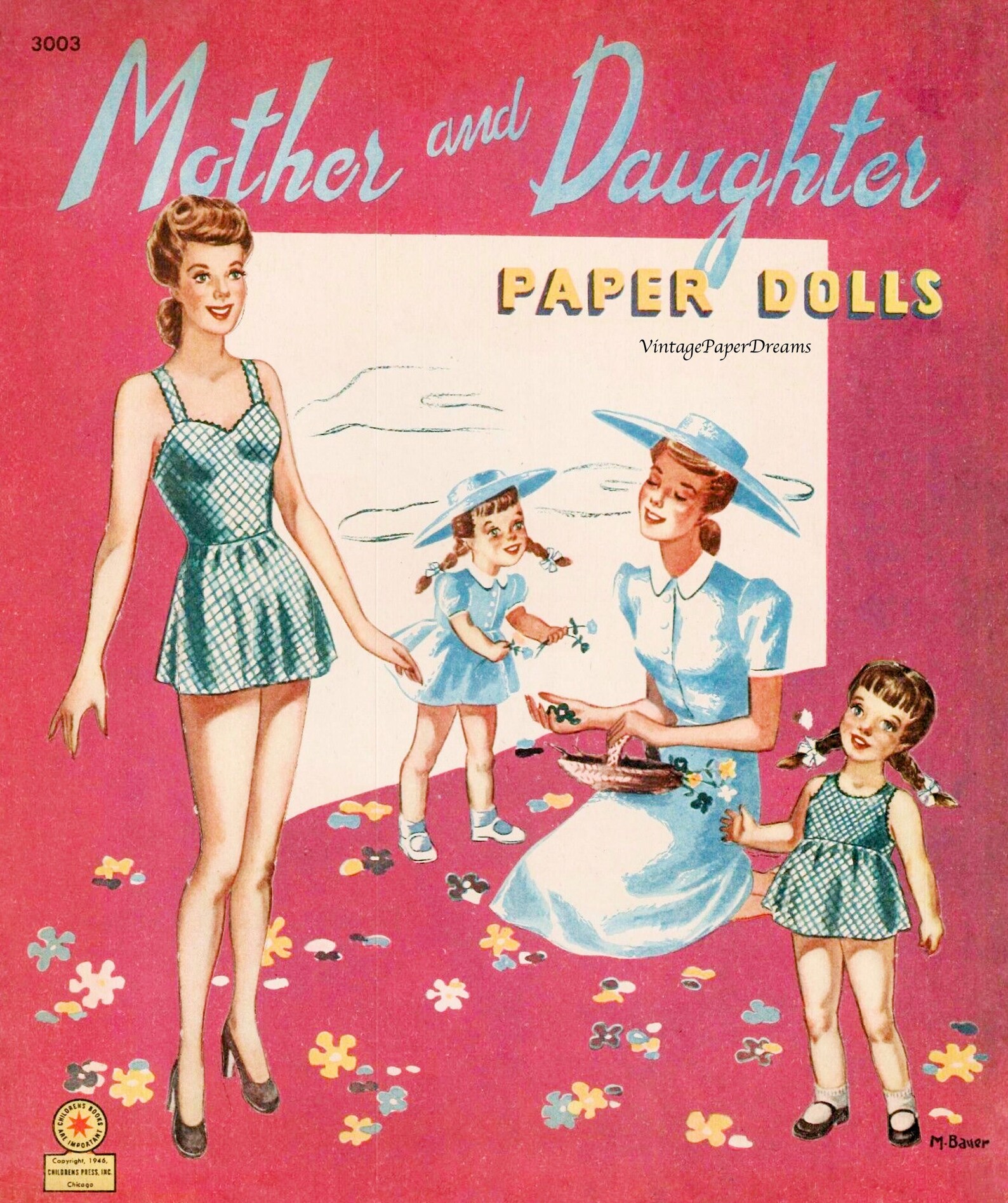 Vintage Paper Doll Printable PDF Mother Daughter Paper Dolls 40s 1940s ...