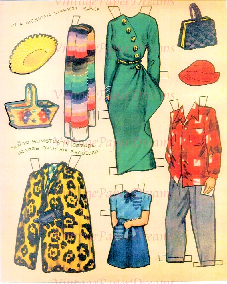 Vintage Comic Book Art Printable PDF blondie Paper Dolls - Etsy