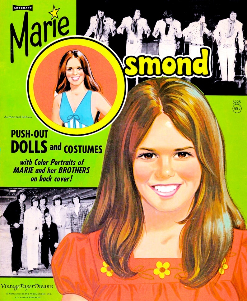 Vintage Paper Doll Printable PDF marie Osmond Paper Doll 70s 1970s ...