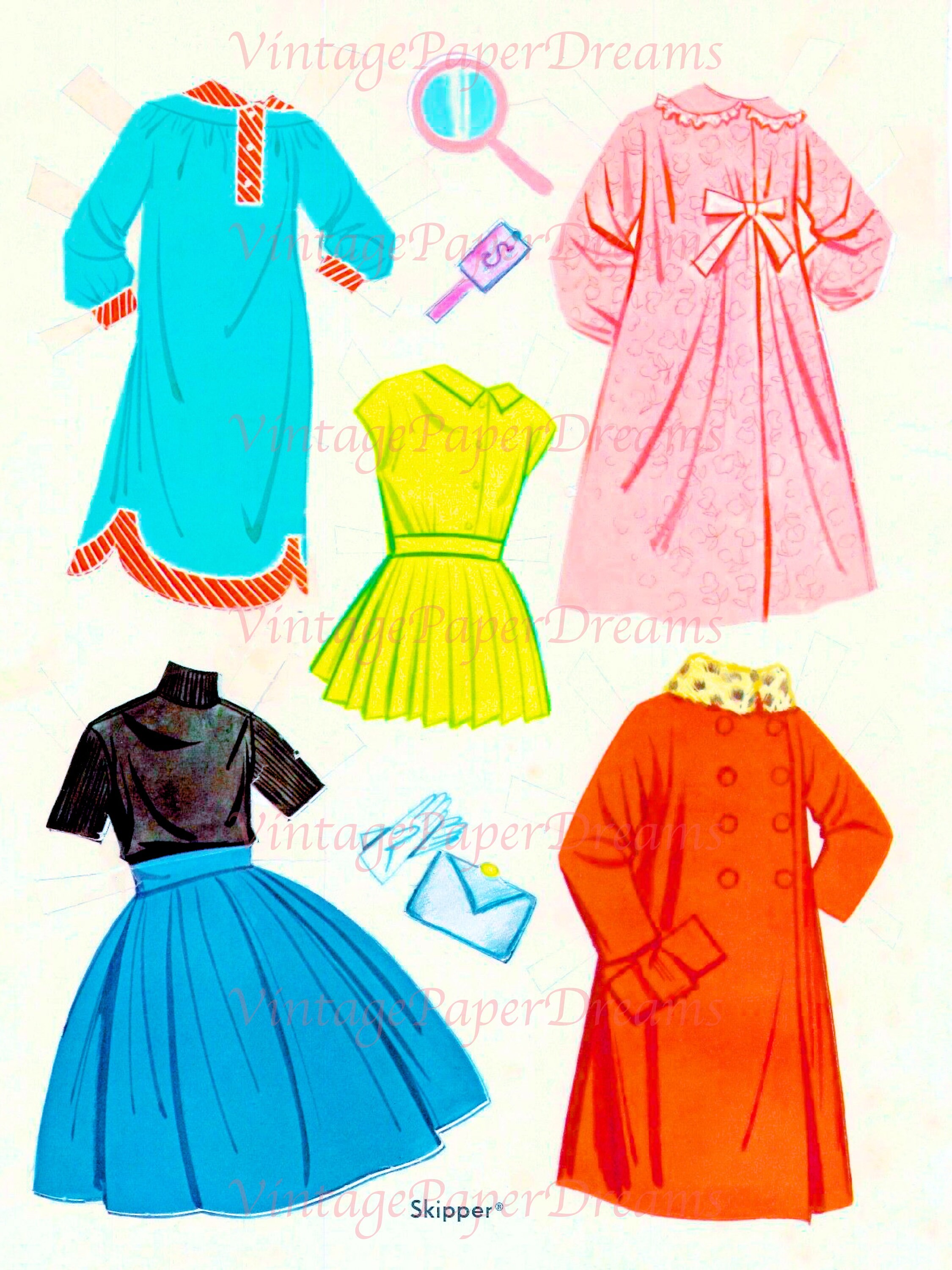 Vintage Paper Doll Printable PDF skipper Paper Doll 60s 1960s Paper ...