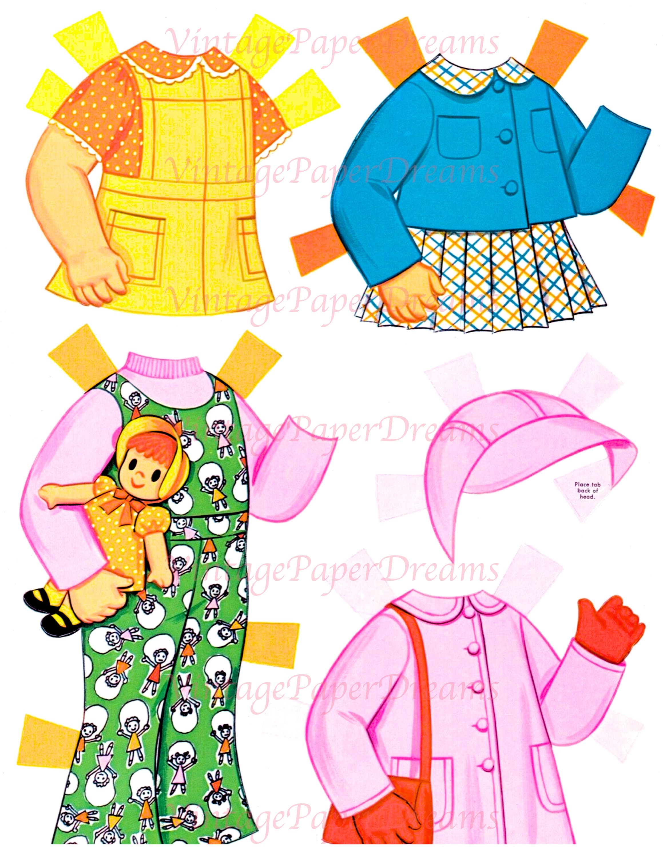 Vintage Paper Doll Printable PDF dottie Paper Doll 70s 1970s Paper Doll ...