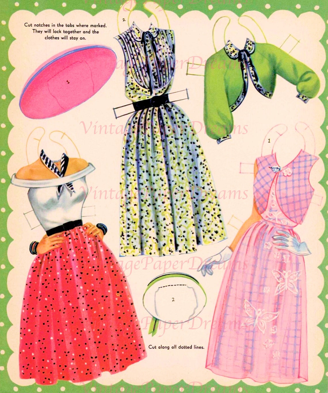 Vintage Paper Doll Printable PDF holiday Paper Dolls 50s 1950s Paper ...