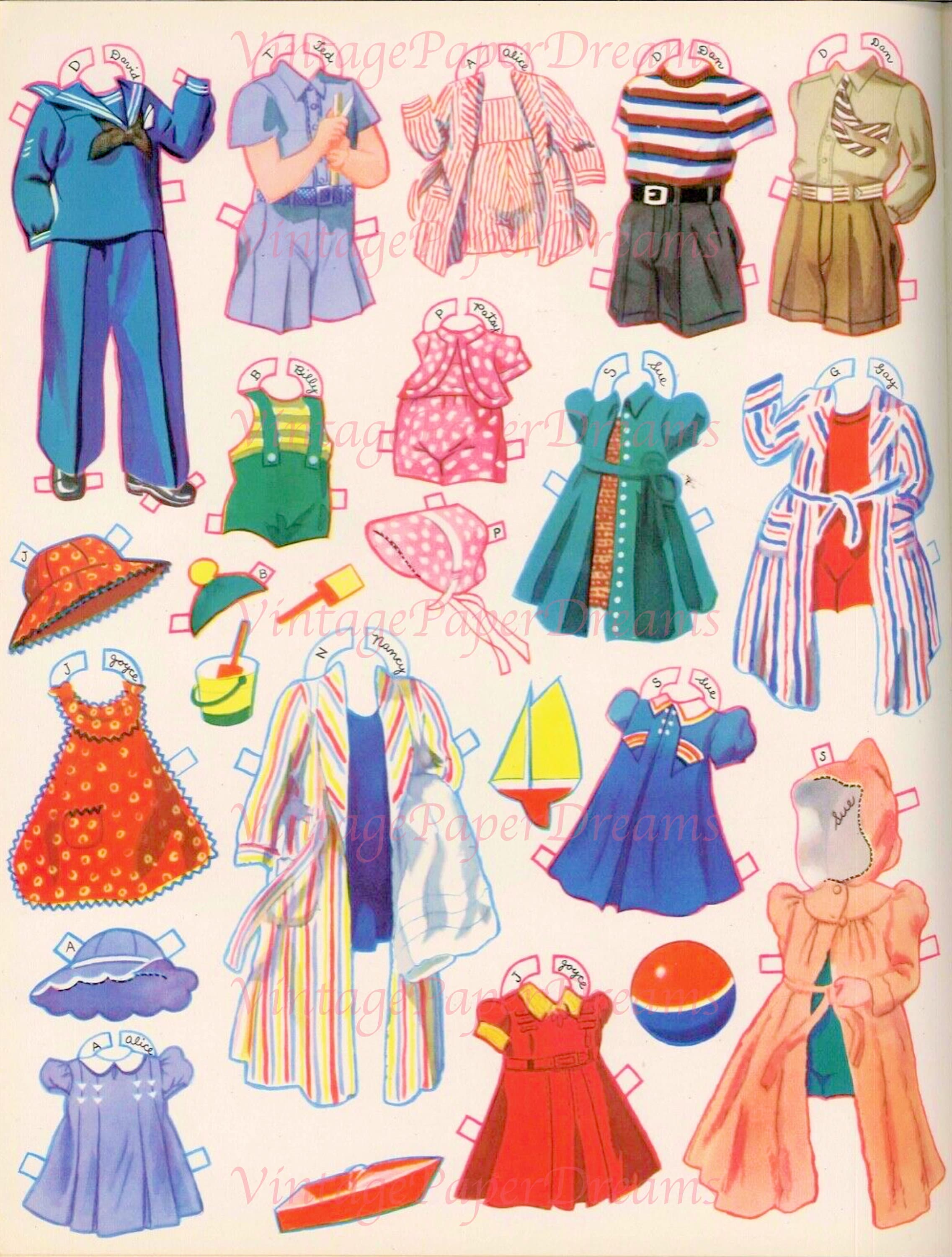 Vintage Paper Doll Printable PDF happy Birthday Paper Doll 30s 1930s ...