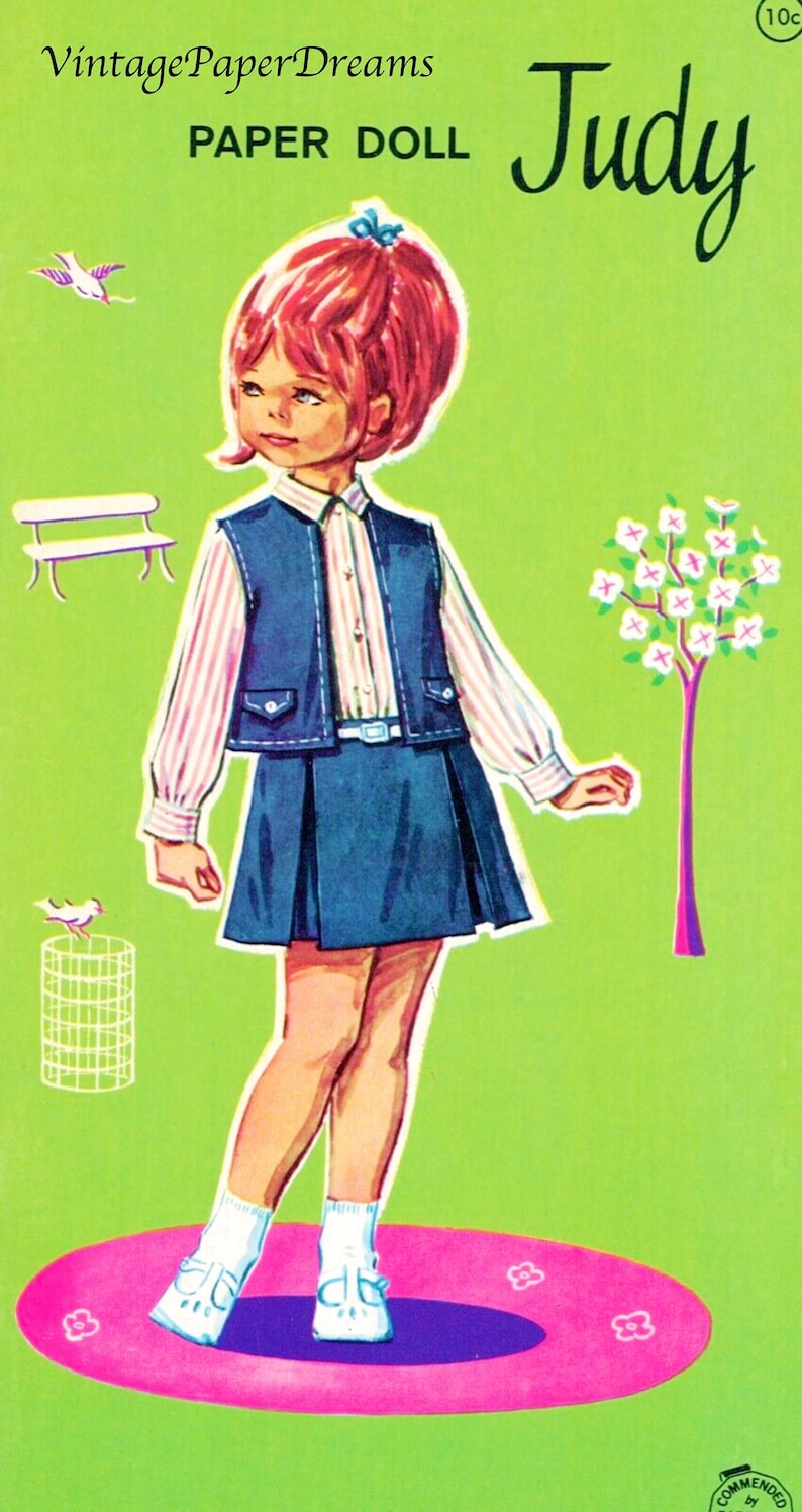 Vintage Paper Doll Printable PDF • Judy Paper Doll • 60s 1960s Paper ...