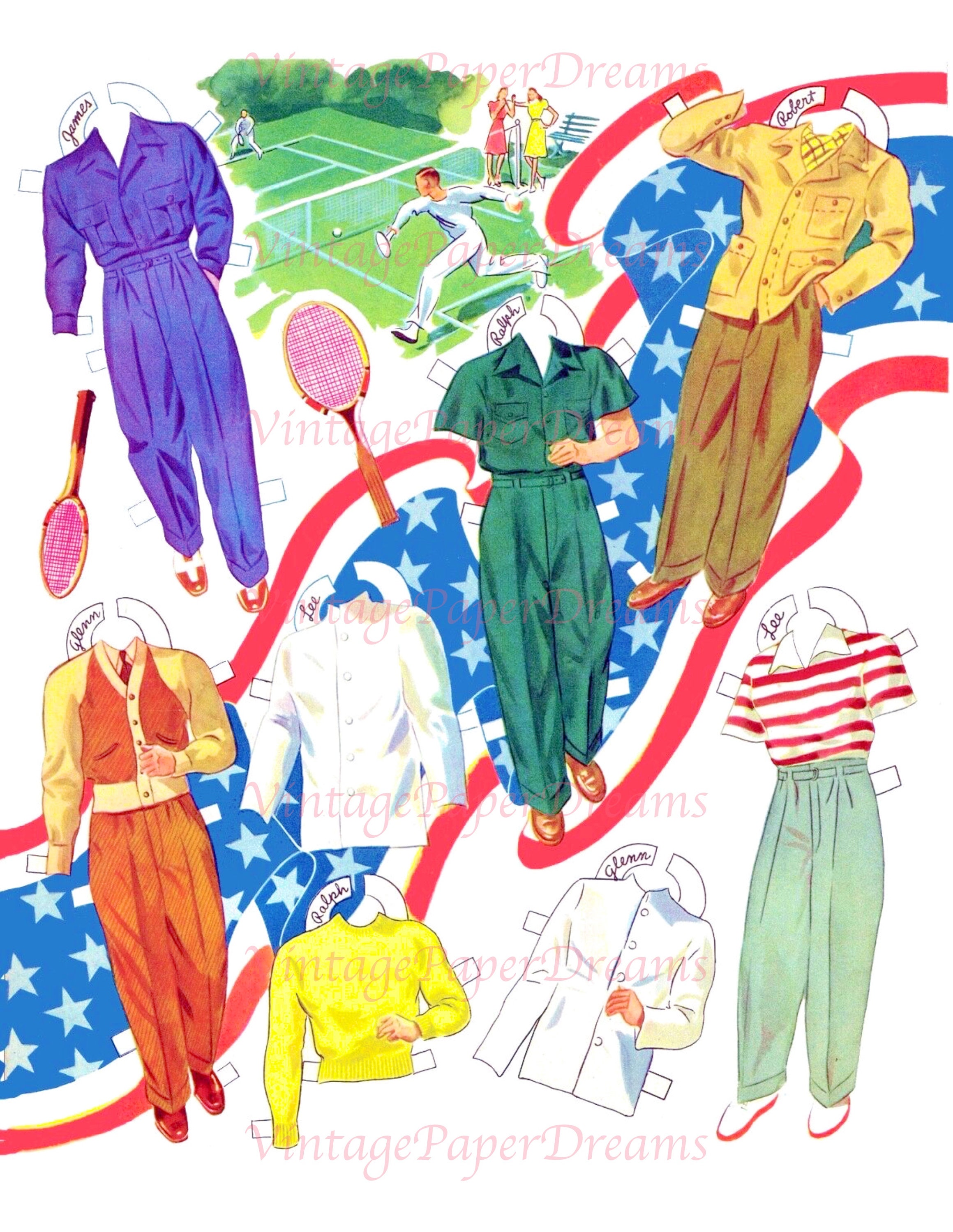 Vintage Paper Doll Printable PDF • Army Nurse Doctor Paper Dolls • 40s ...