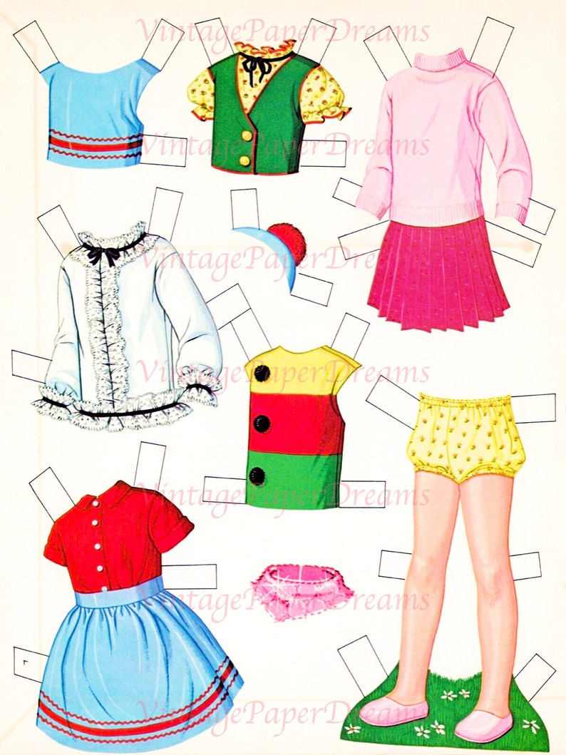 Vintage Paper Doll Printable PDF charmin Chatty Paper Doll 60s 1960s ...