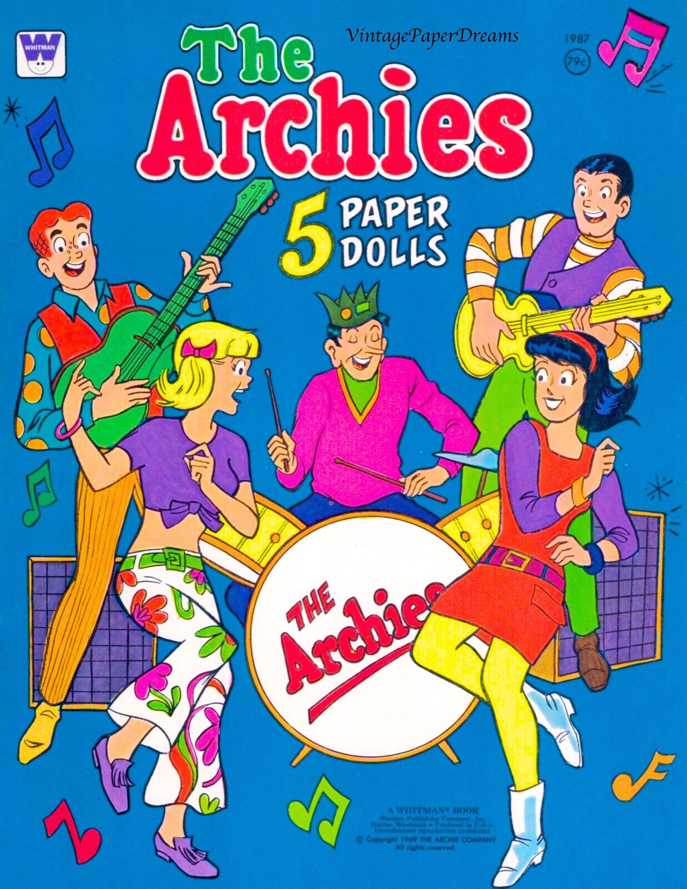 Vintage Paper Doll Printable PDF • the Archies Paper Dolls • 1969 60s ...