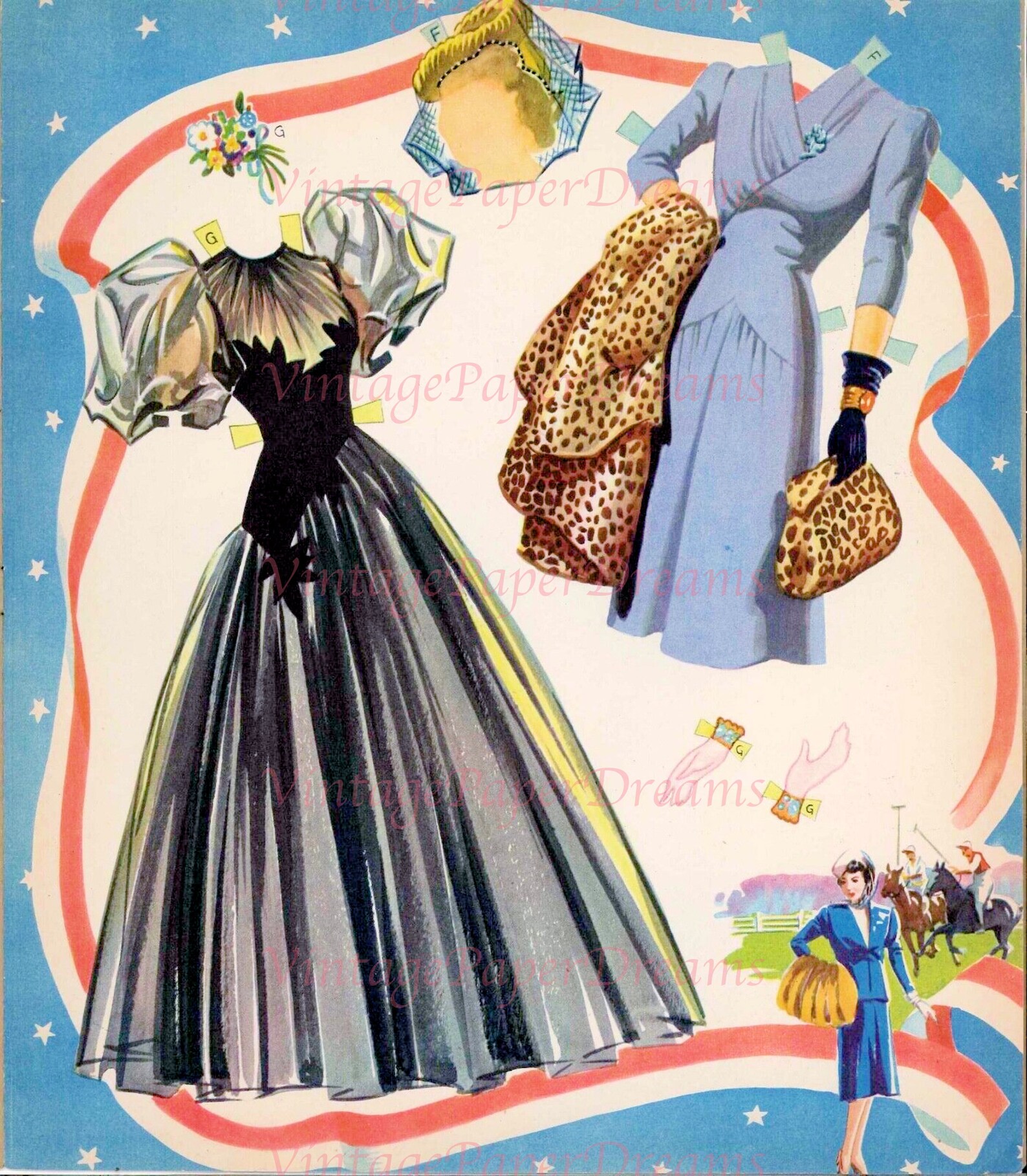 Vintage Paper Doll Printable PDF • claudette Colbert Paper Doll • 40s ...