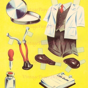 Vintage Paper Doll Printable PDF • little Doctor Paper Dolls • 40s ...